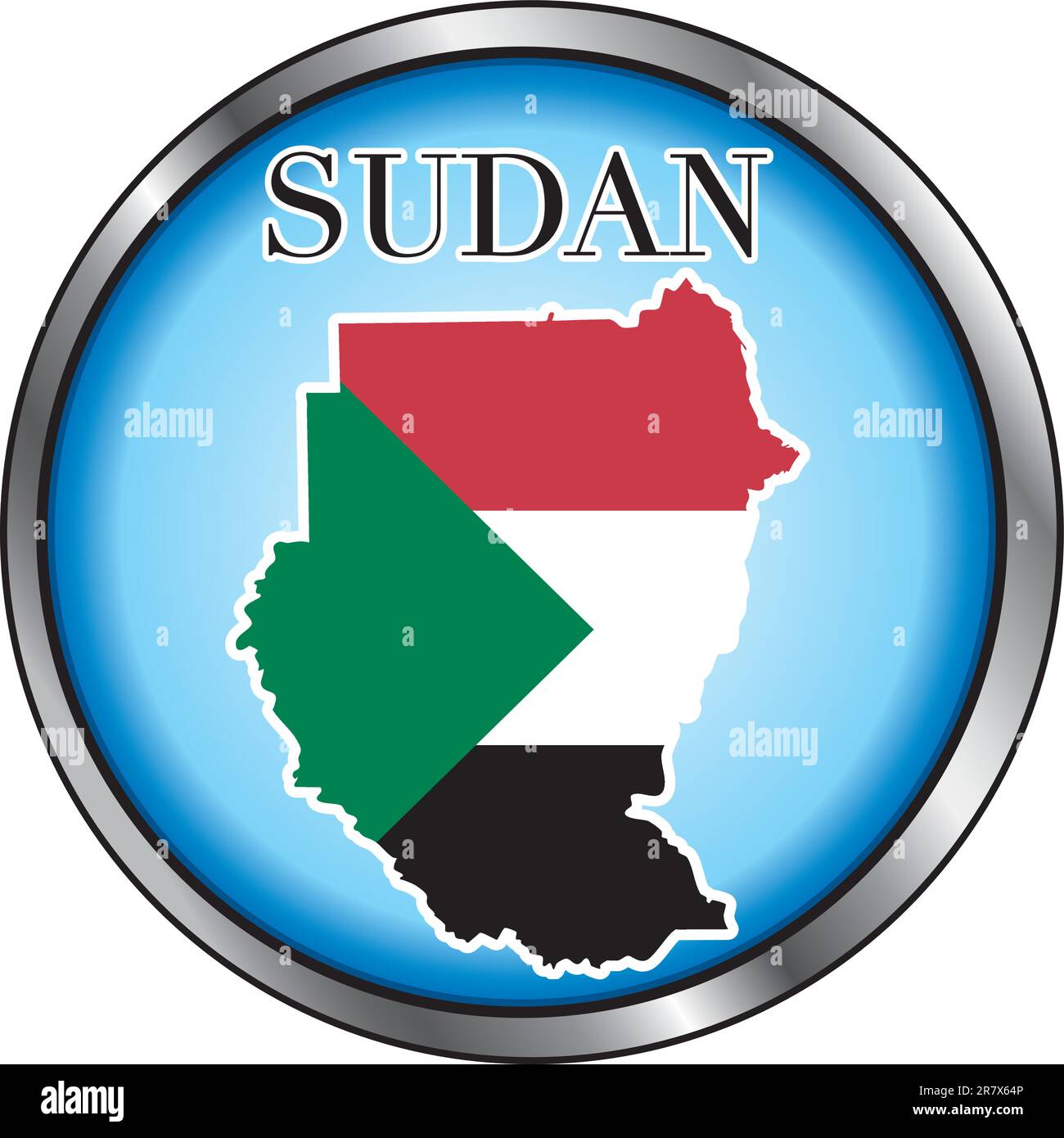 Vector Illustration for the country of Sudan Round Button Stock Vector ...