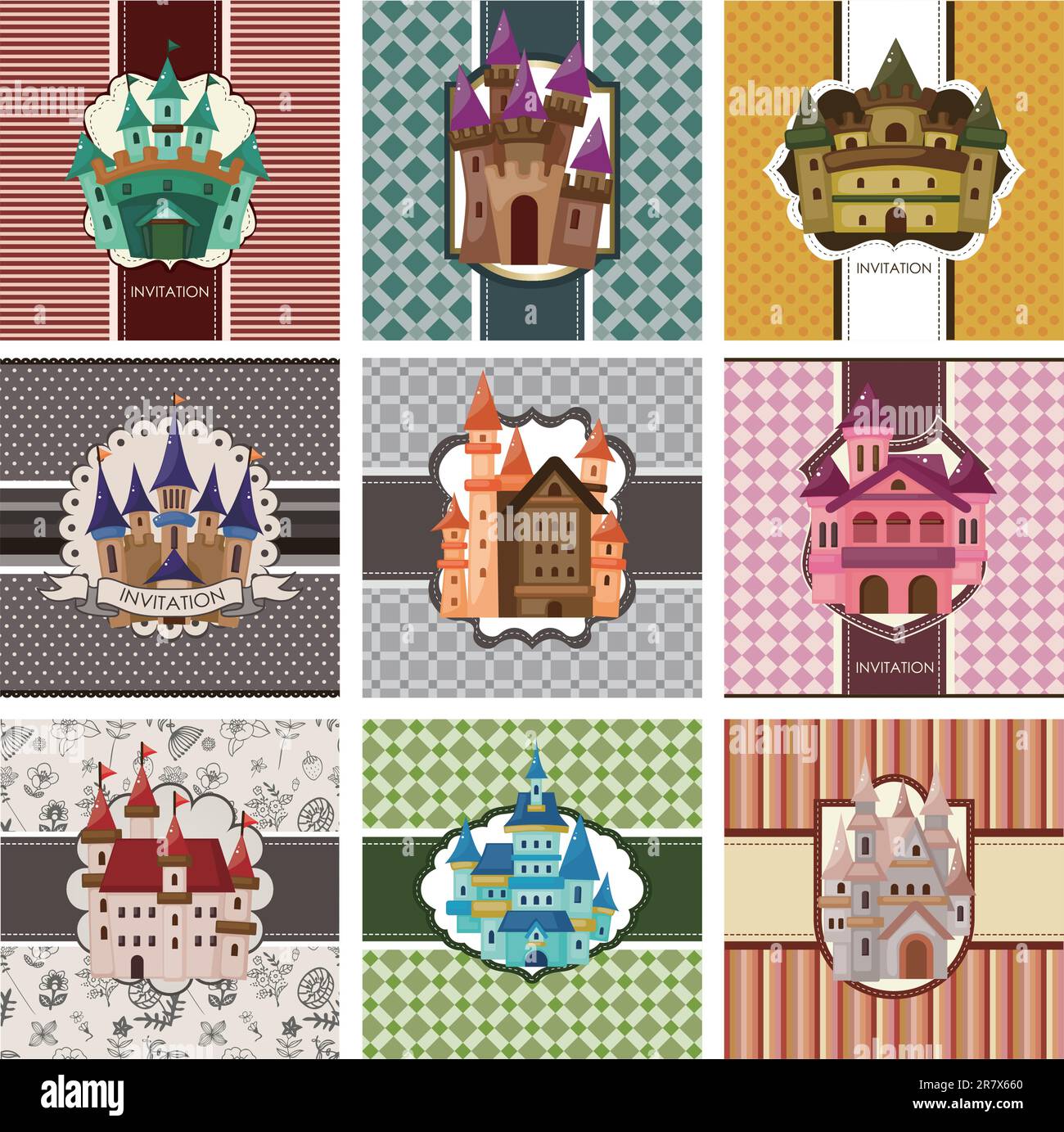 cartoon castle card Stock Vector Image & Art - Alamy