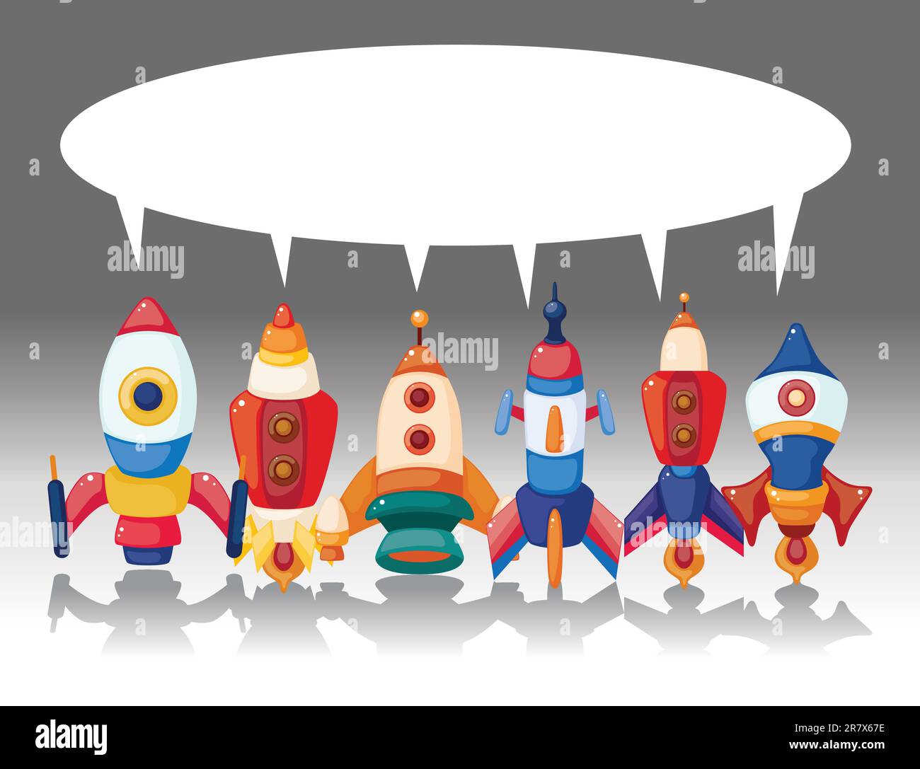 cartoon spaceship card Stock Vector Image & Art - Alamy