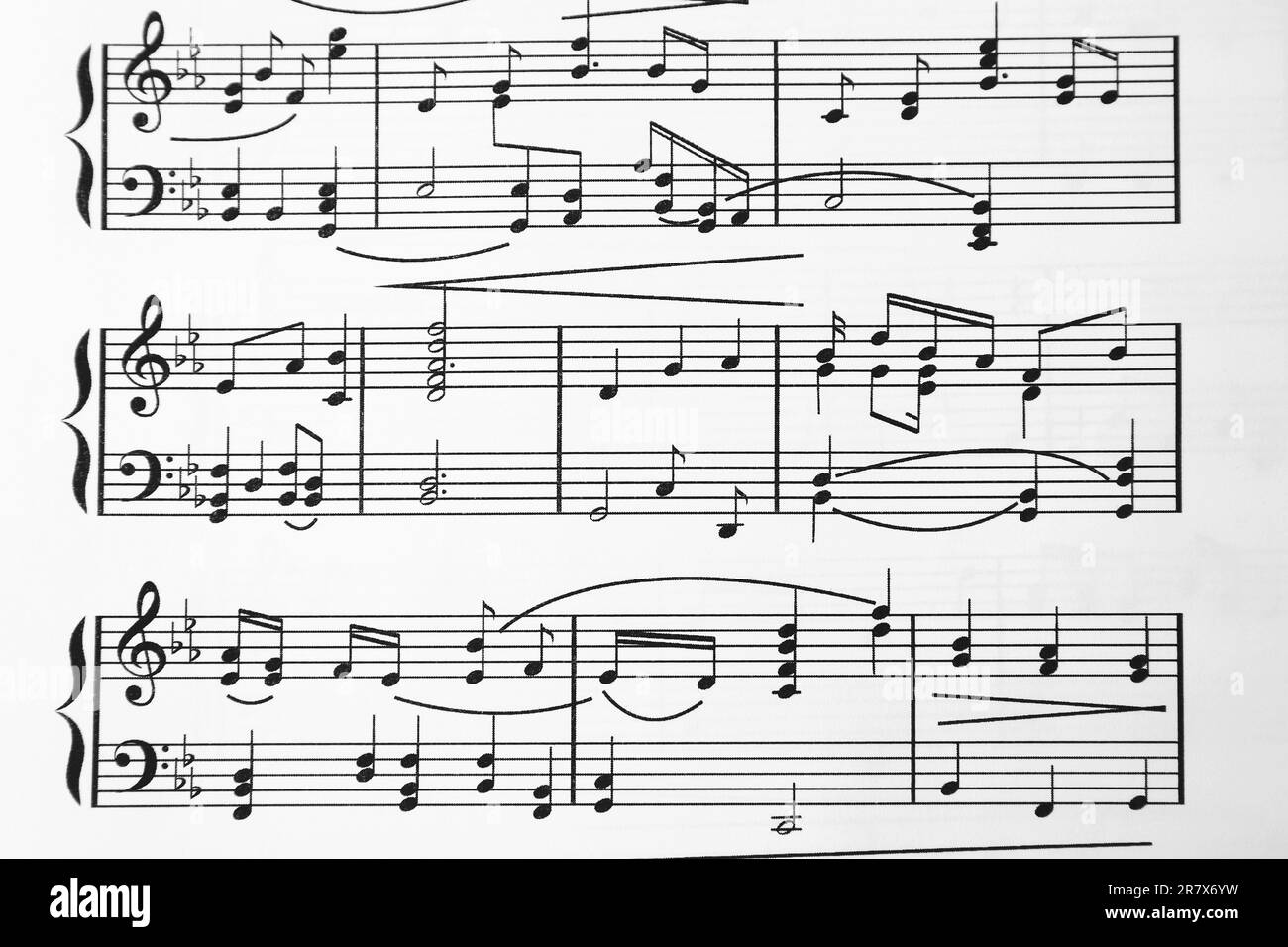 Sheet music. Melody written with different musical symbols as ...