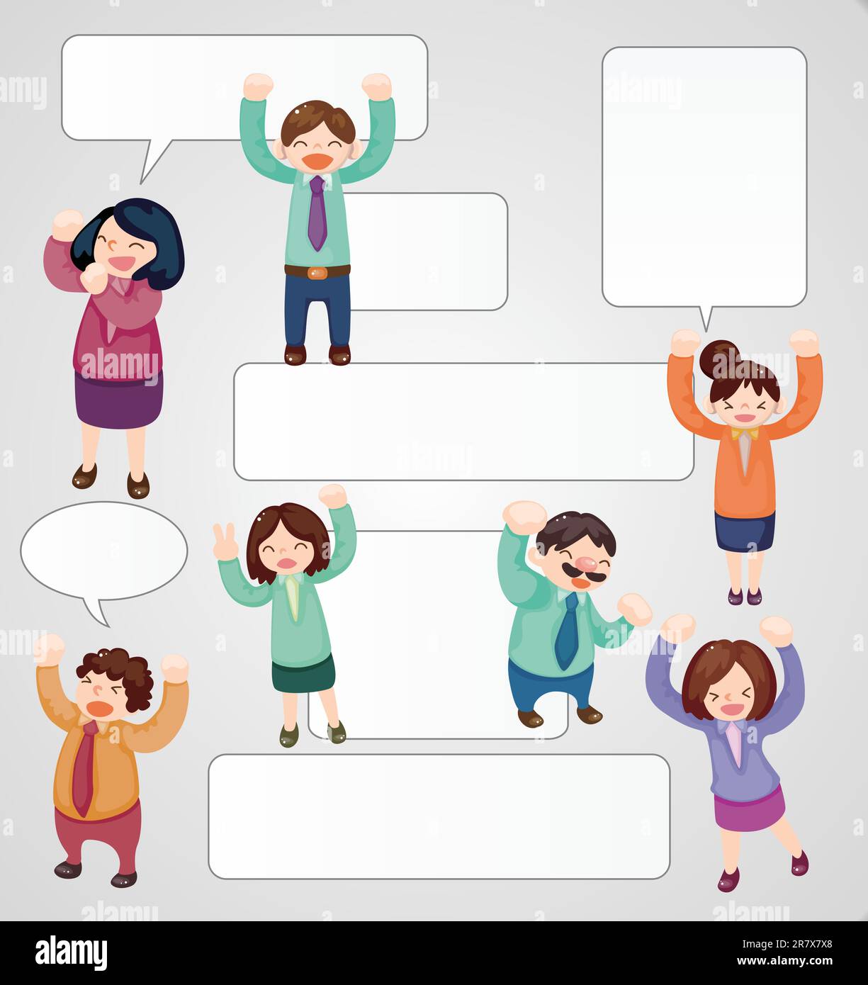 cartoon happy office workers card Stock Vector Image & Art - Alamy