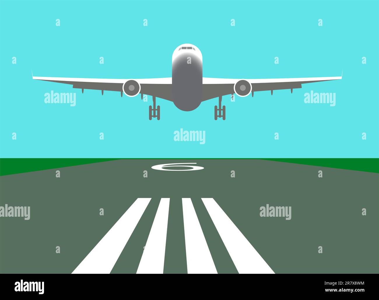 Landing airplane illustration Stock Vector Image & Art - Alamy
