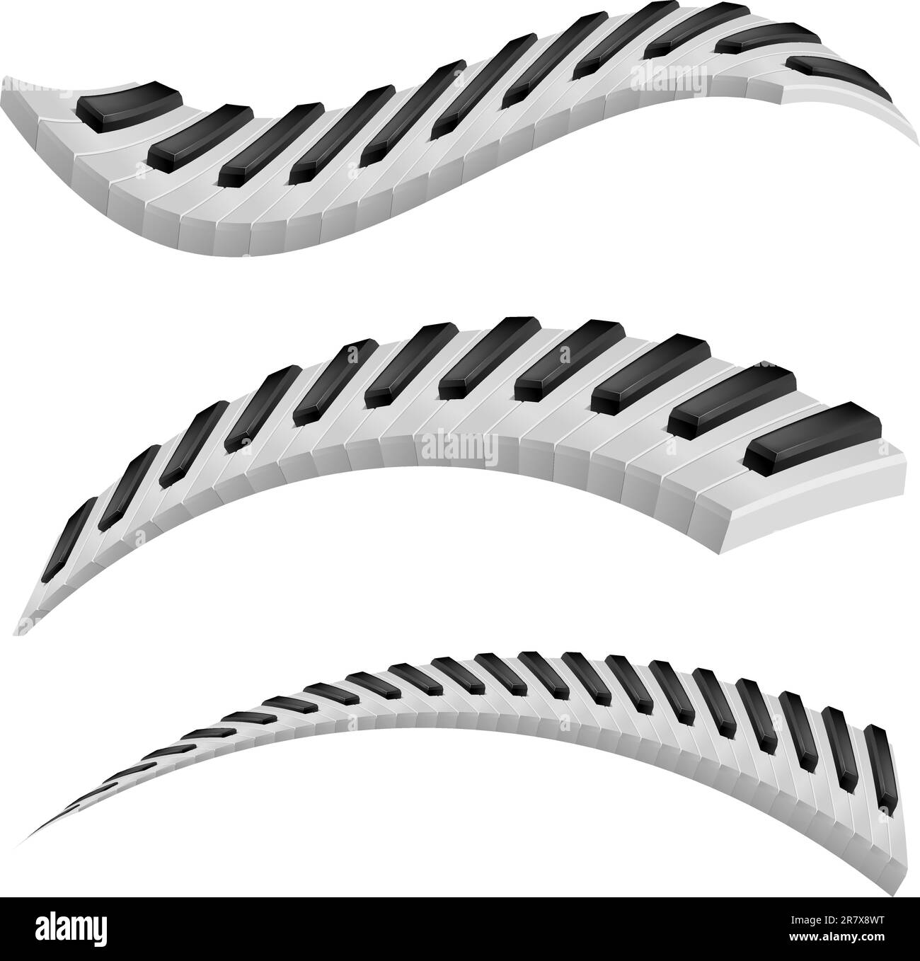 Illustration of wavy piano keys on white background Stock Vector Image ...