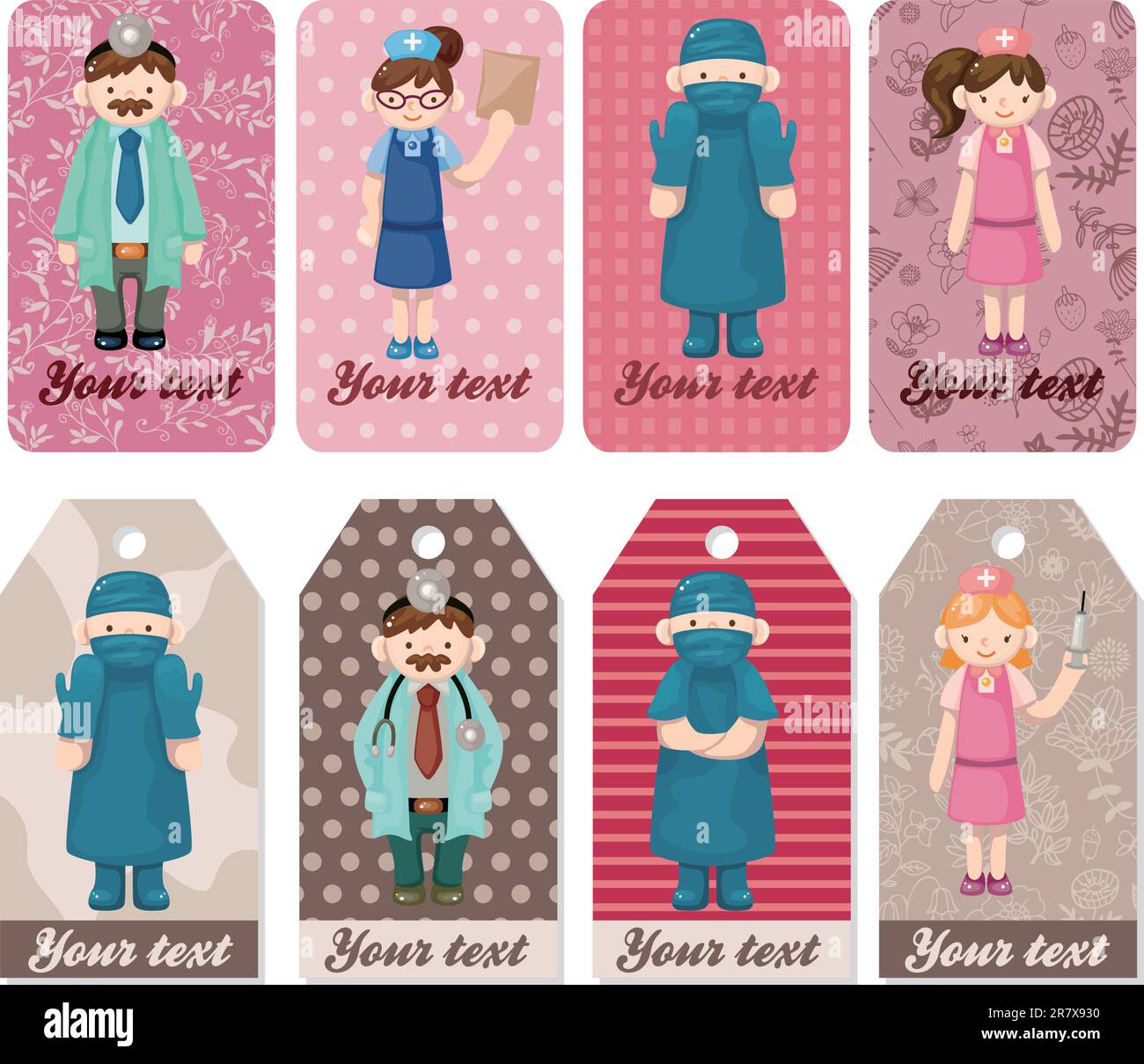 cartoon doctor and nurse card Stock Vector Image & Art - Alamy