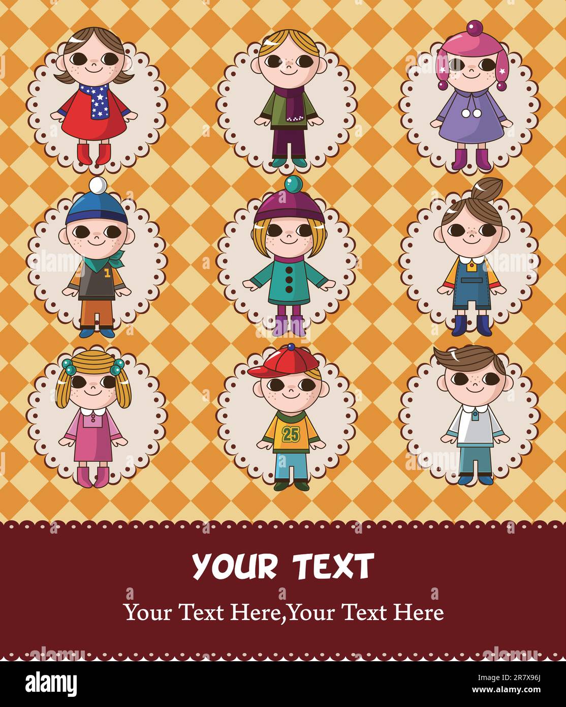 Holiday card children beautiful Stock Vector Images - Alamy