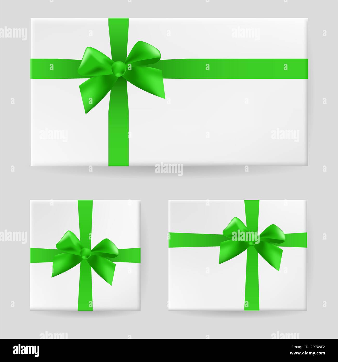 Green gift bow. Illustration on gray background for design Stock Vector ...