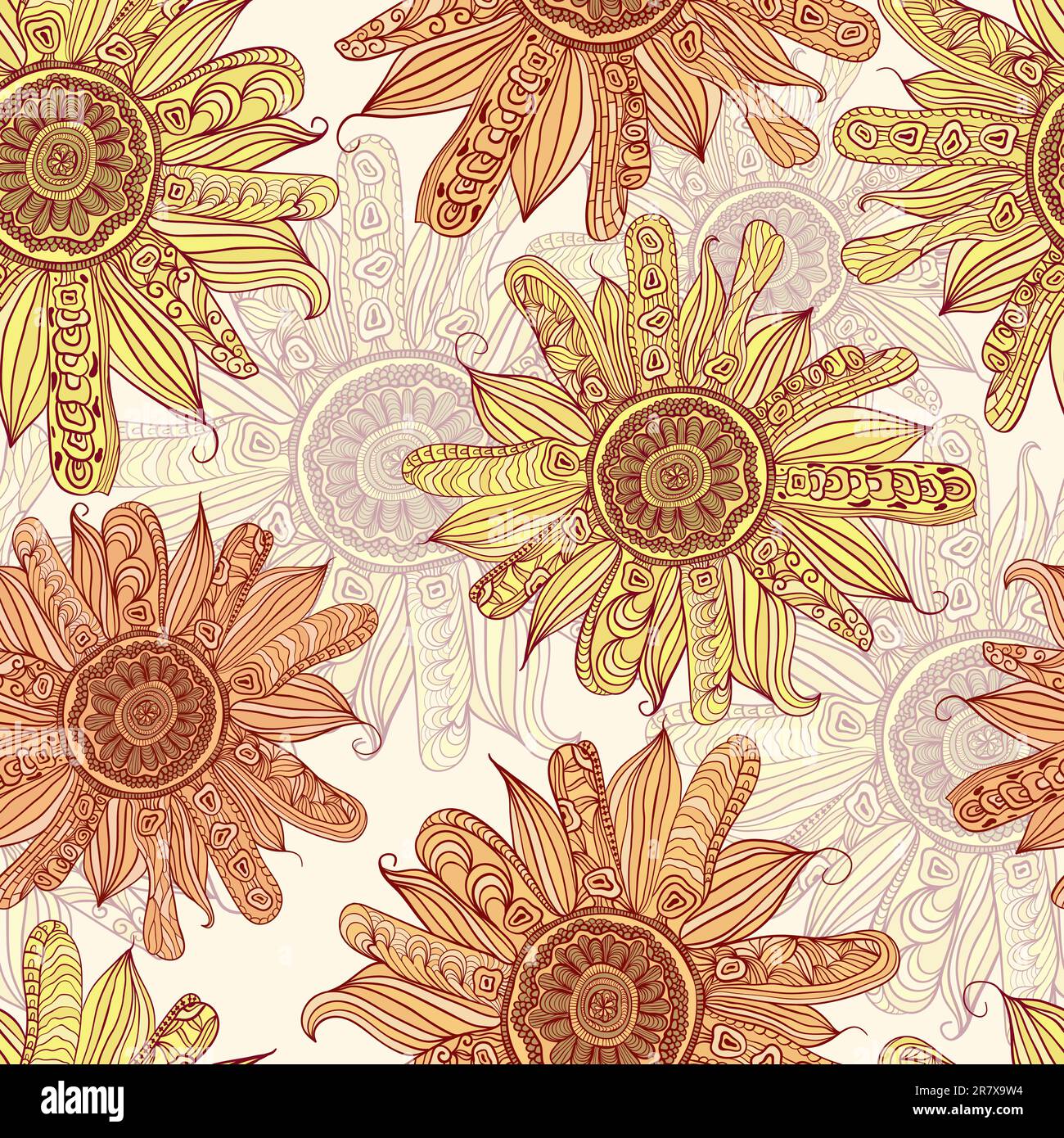 Sunflower pattern Stock Vector Images - Alamy