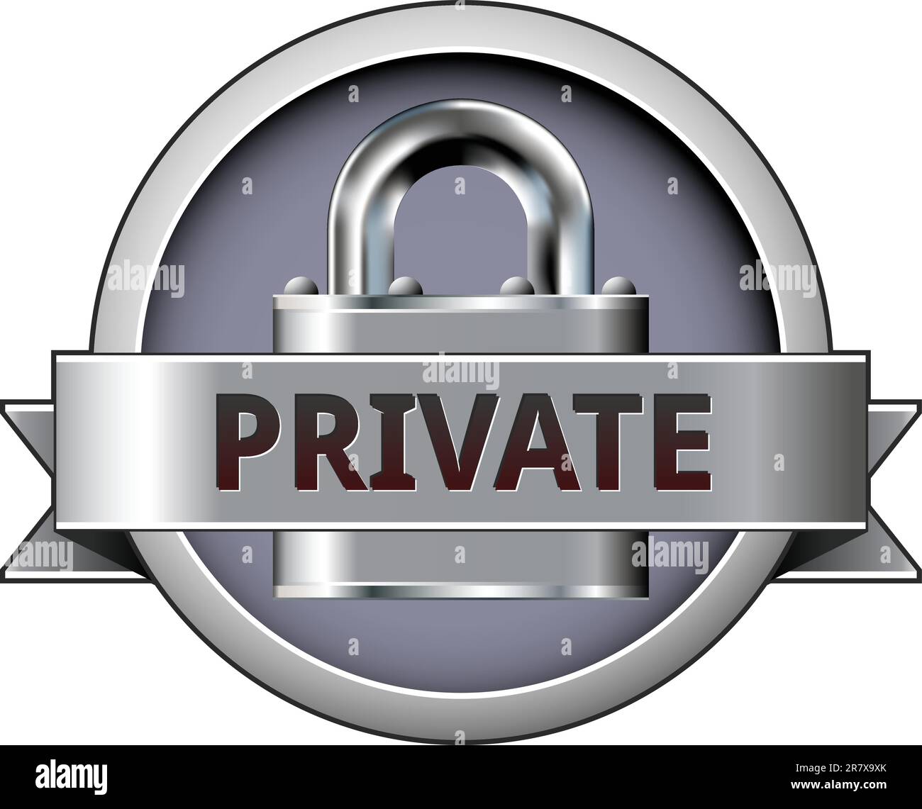 Private vector button on stainless steel lock background Stock Vector Image & Art - Alamy
