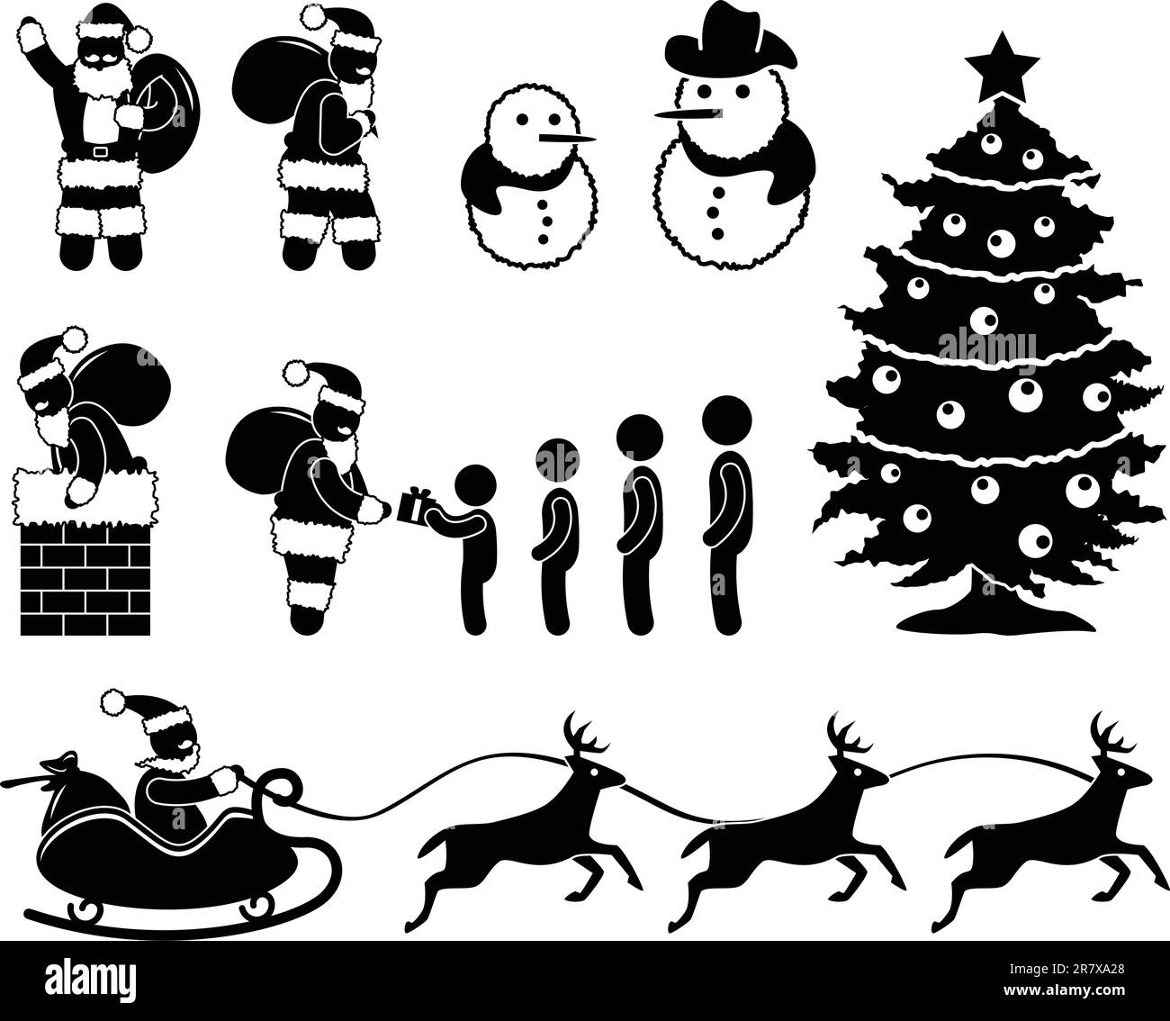 A set of pictogram about Christmas and Santa Claus Stock Vector Image ...