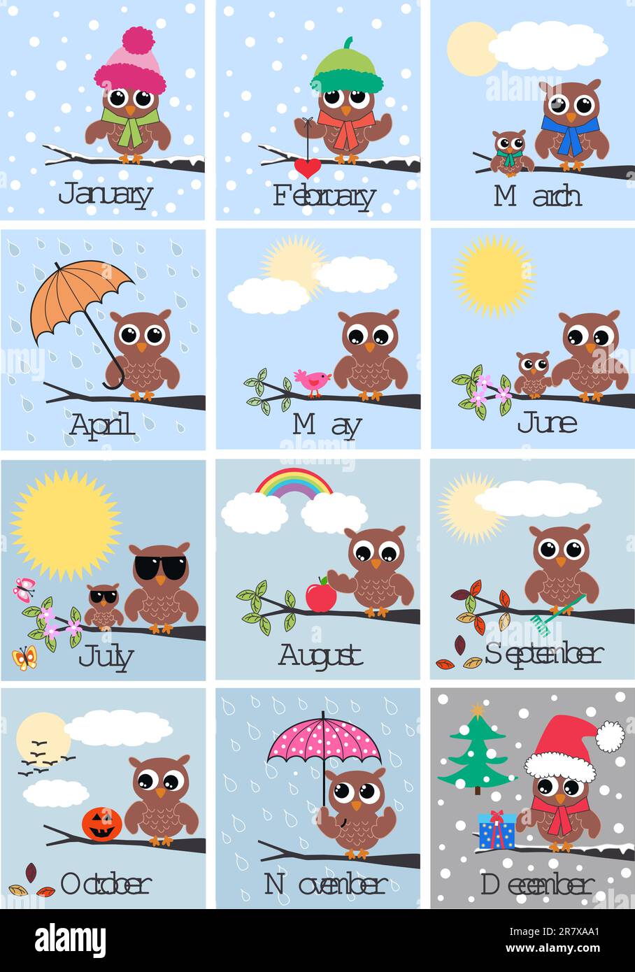 Animal calendar picture Stock Vector Images - Alamy