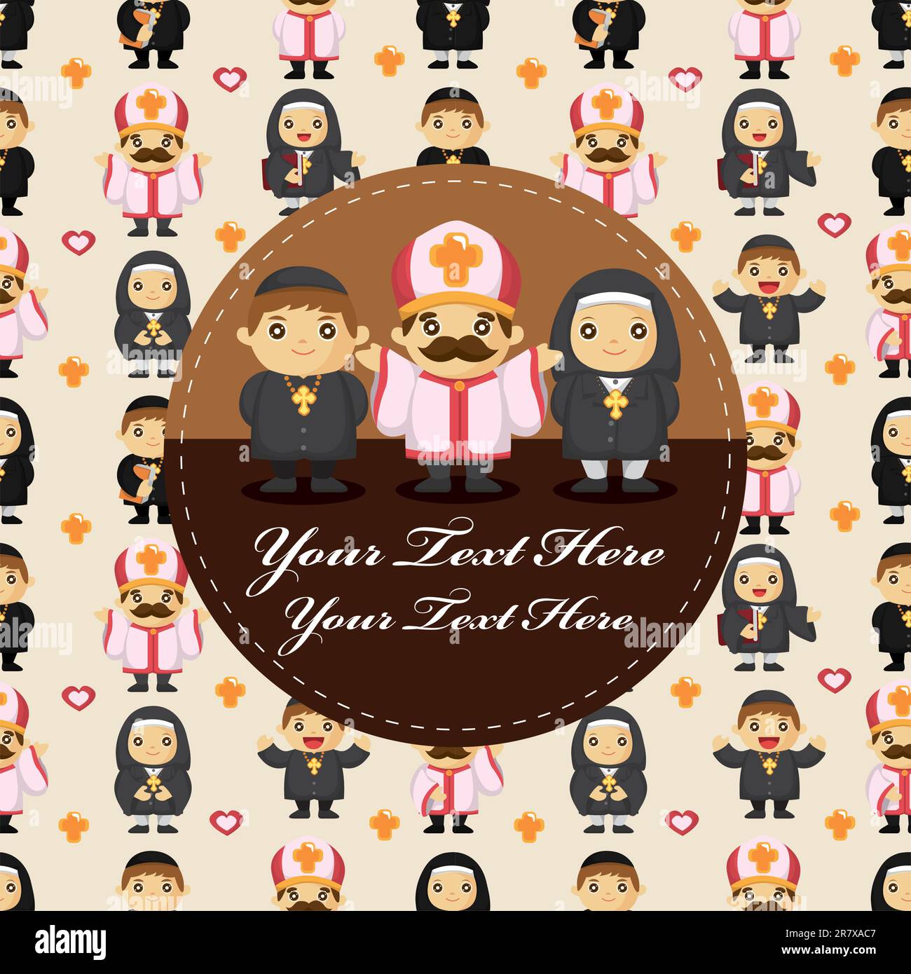 cartoon Priest and nun card Stock Vector Image & Art - Alamy