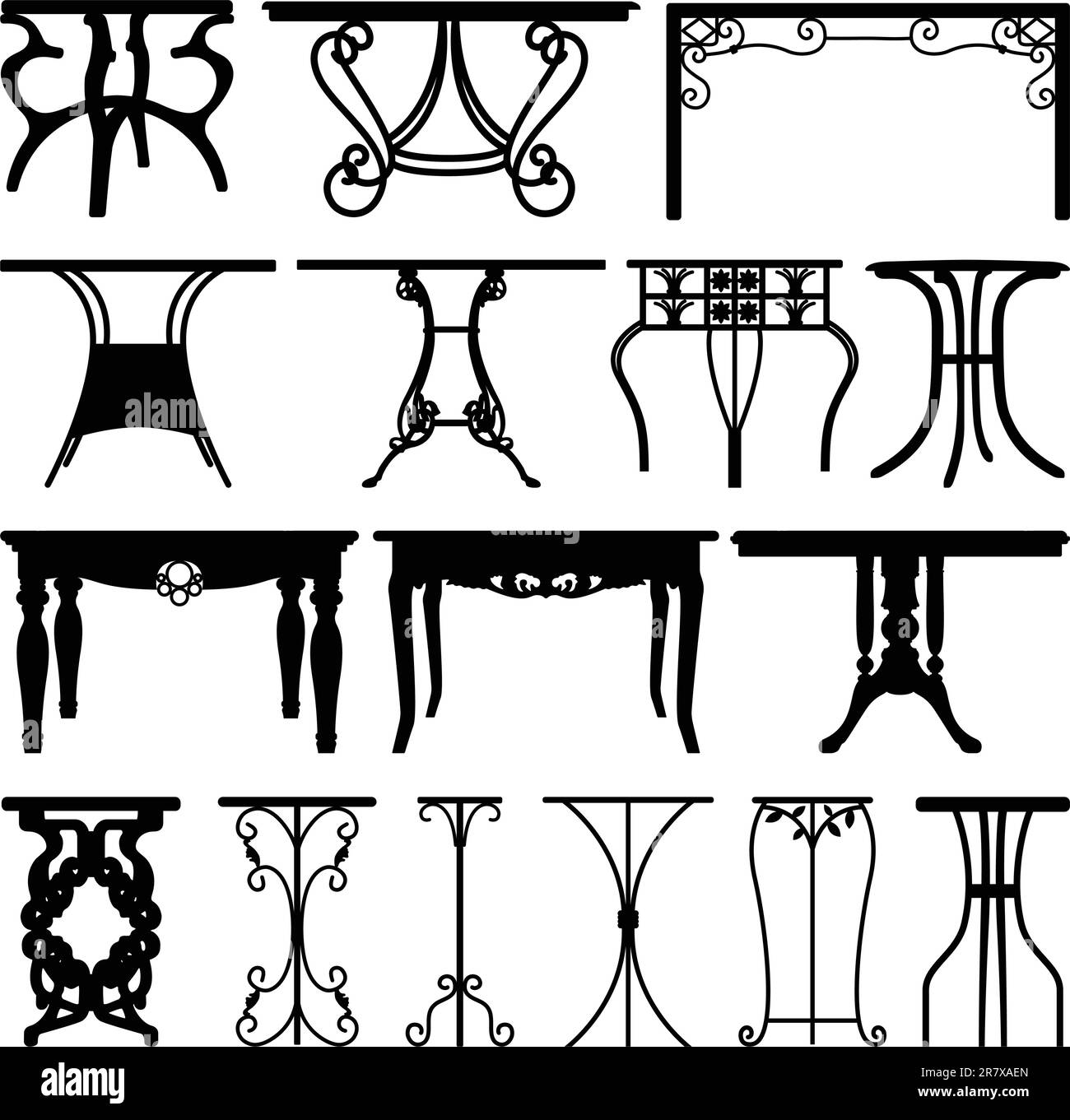 Antique carved table Stock Vector Images - Alamy