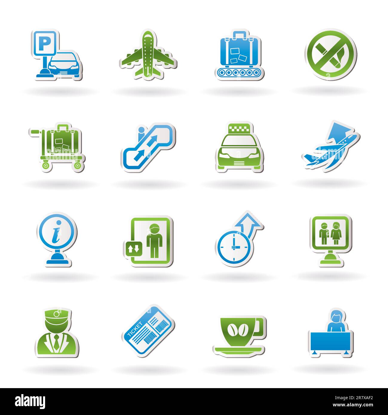Airport and transportation icons - vector icon set Stock Vector Image ...
