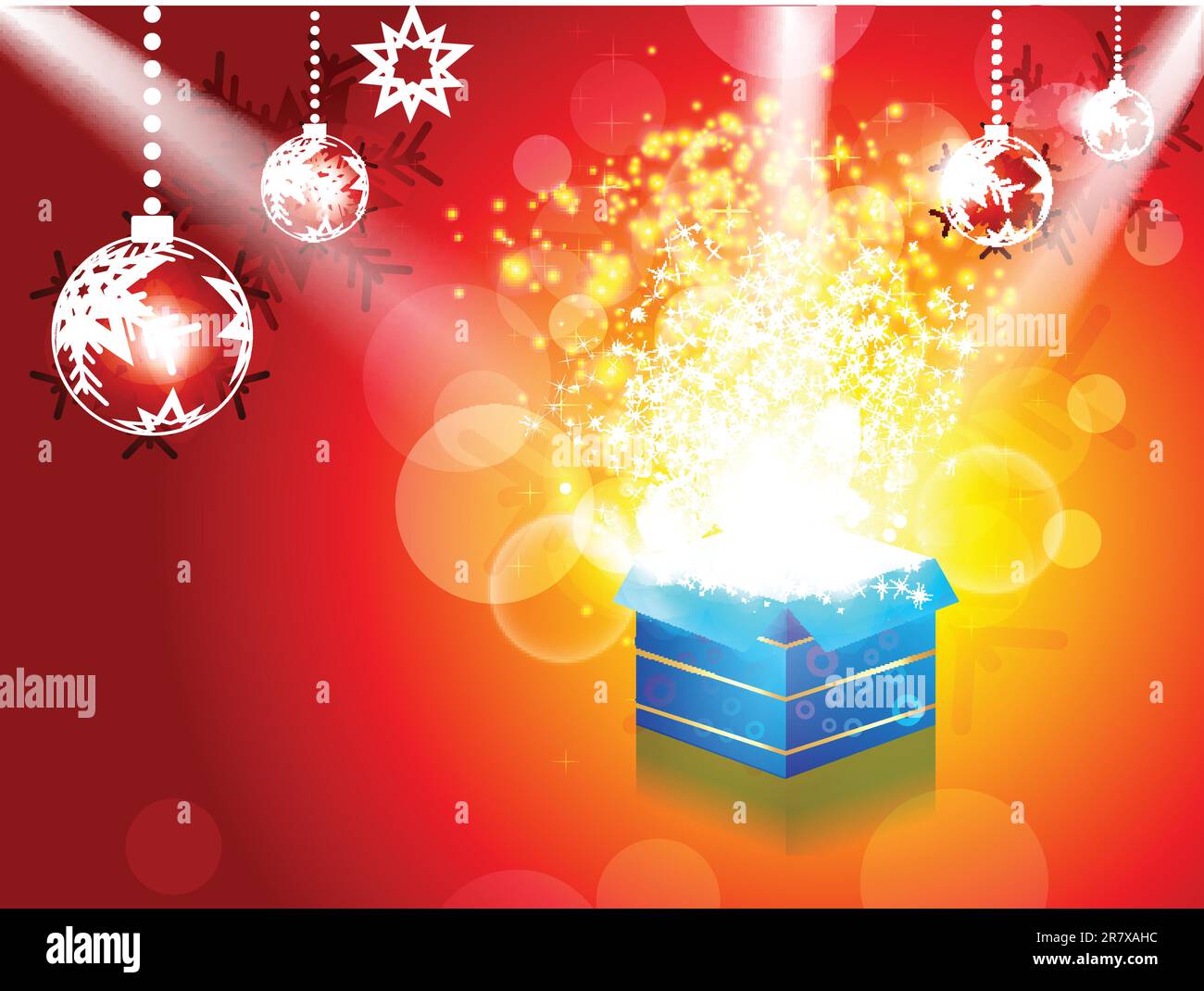 abstract christmas magic box with spot light vector illustration Stock ...