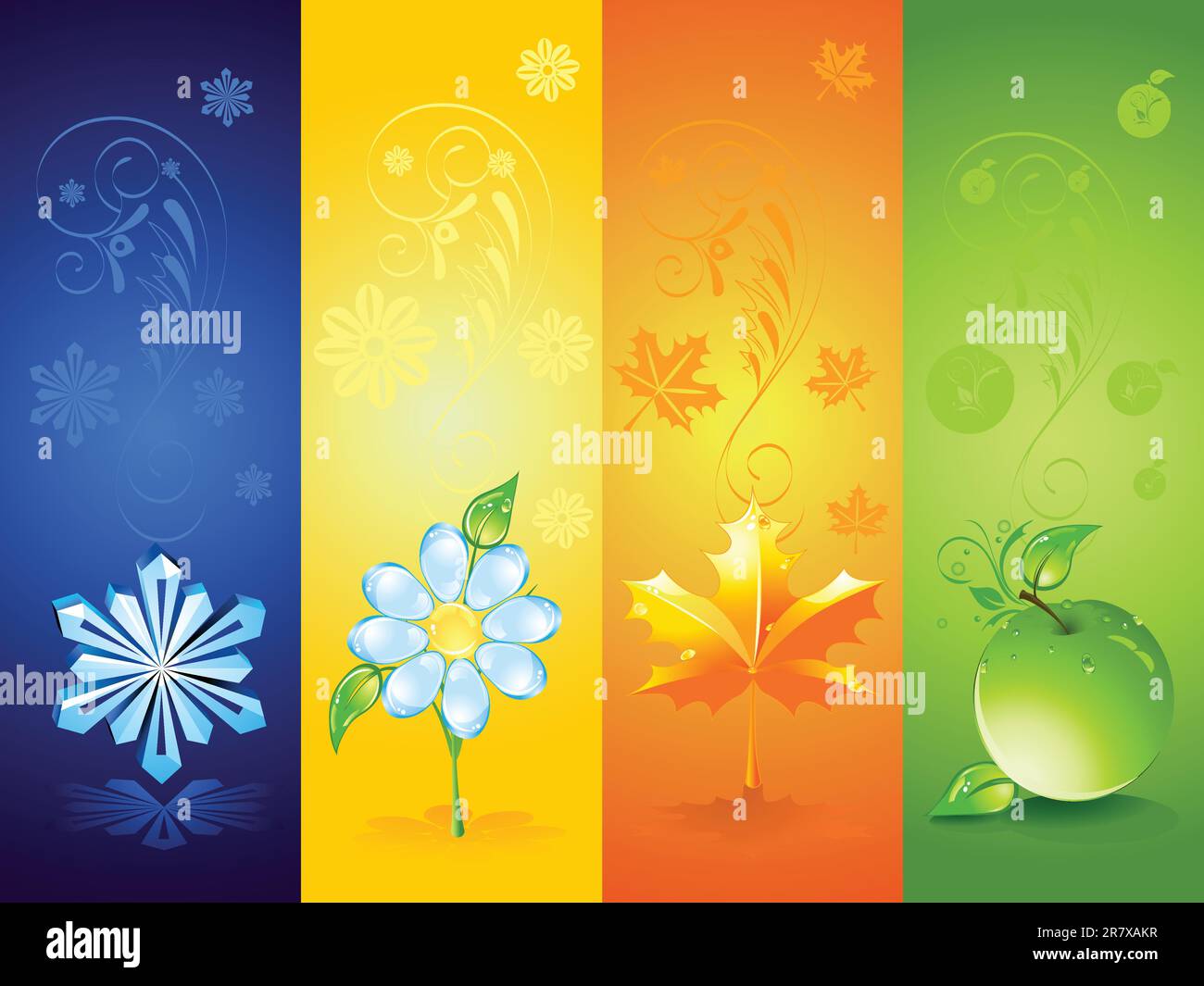 Four seasonal backgrounds Stock Vector Image & Art - Alamy