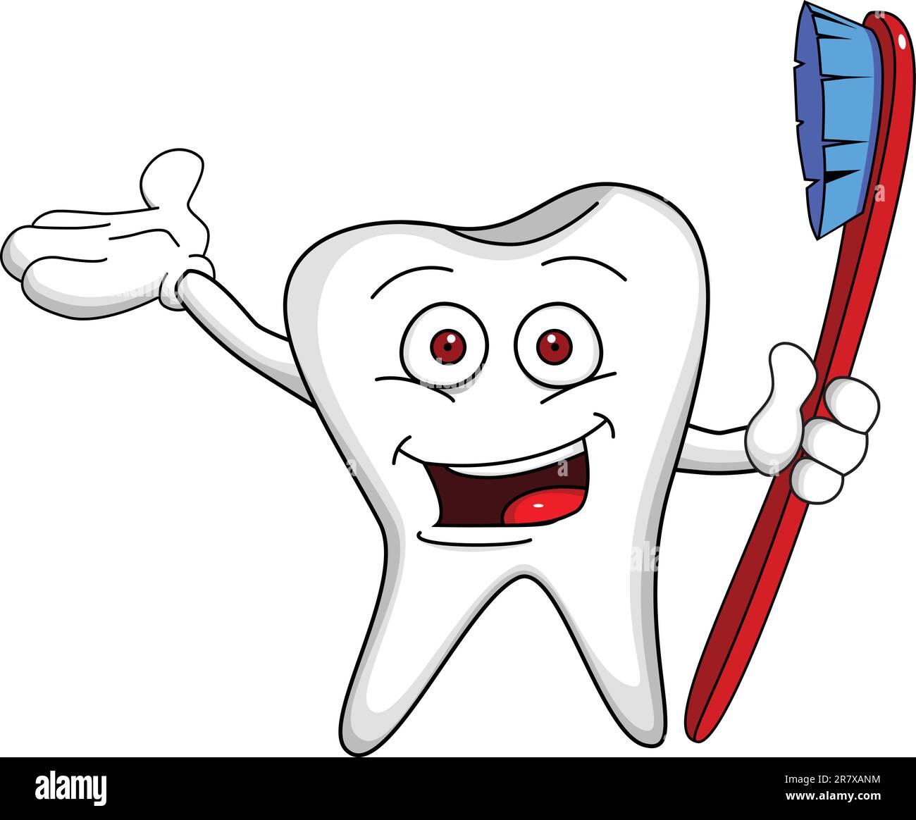 Tooth character with brush illustration Stock Vector Image & Art - Alamy