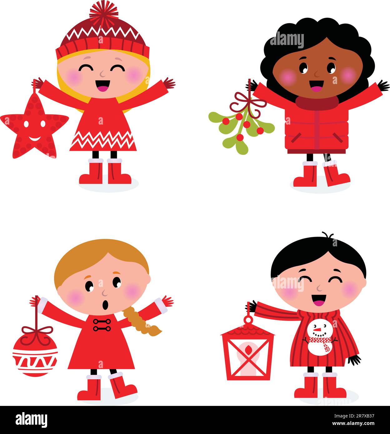 Winter season black kids Stock Vector Images - Alamy