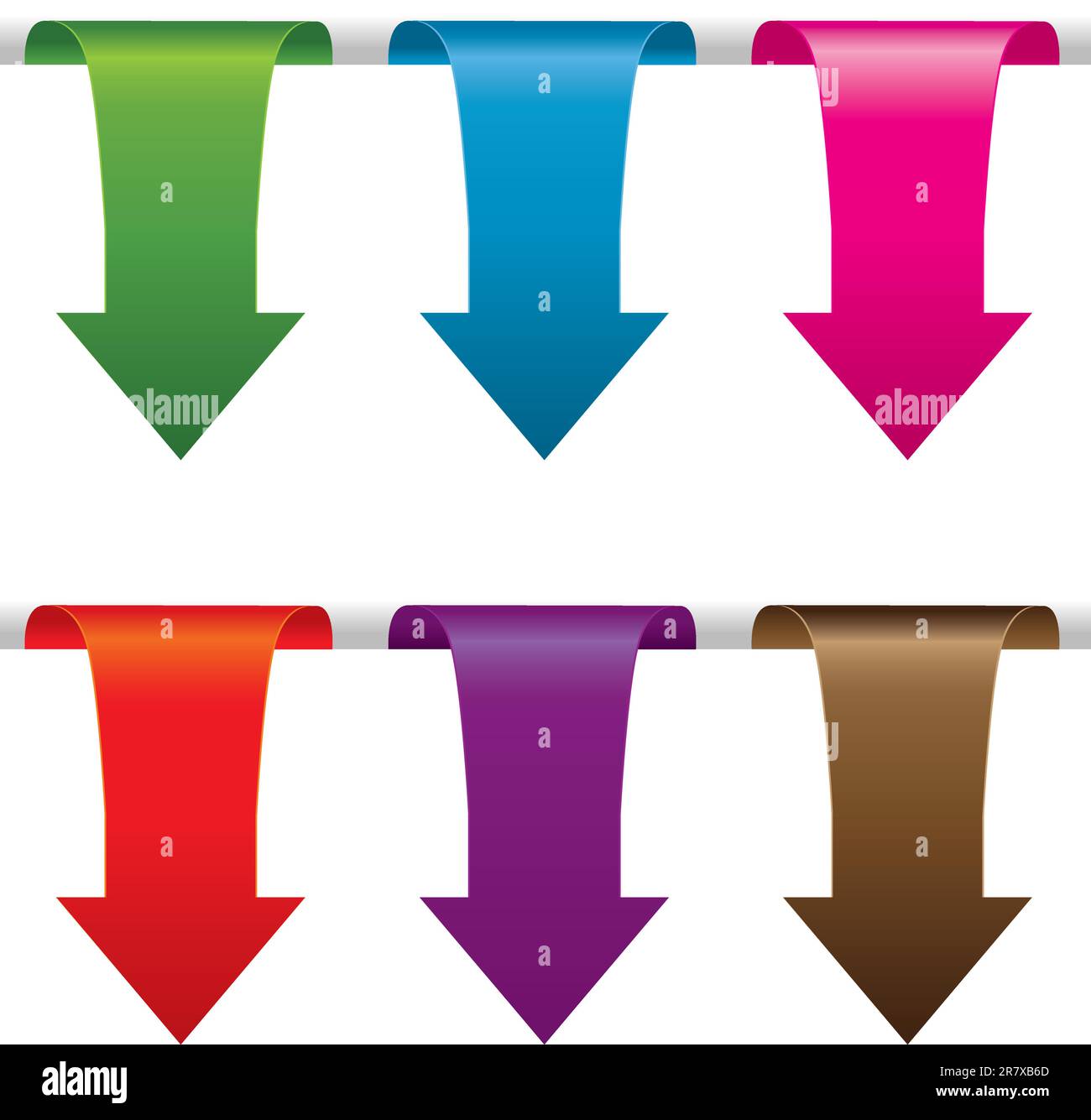 Set of colorful arrows. Vector illustration on white Stock Vector Image ...