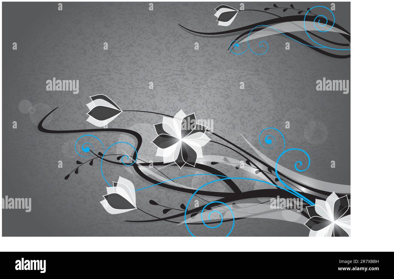 floral background, black and white theme Stock Vector Image & Art - Alamy