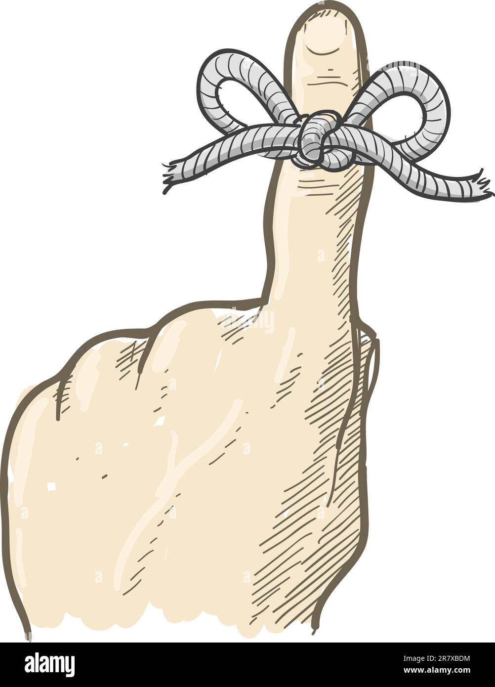 String around the finger reminder illustration in vector format Stock ...