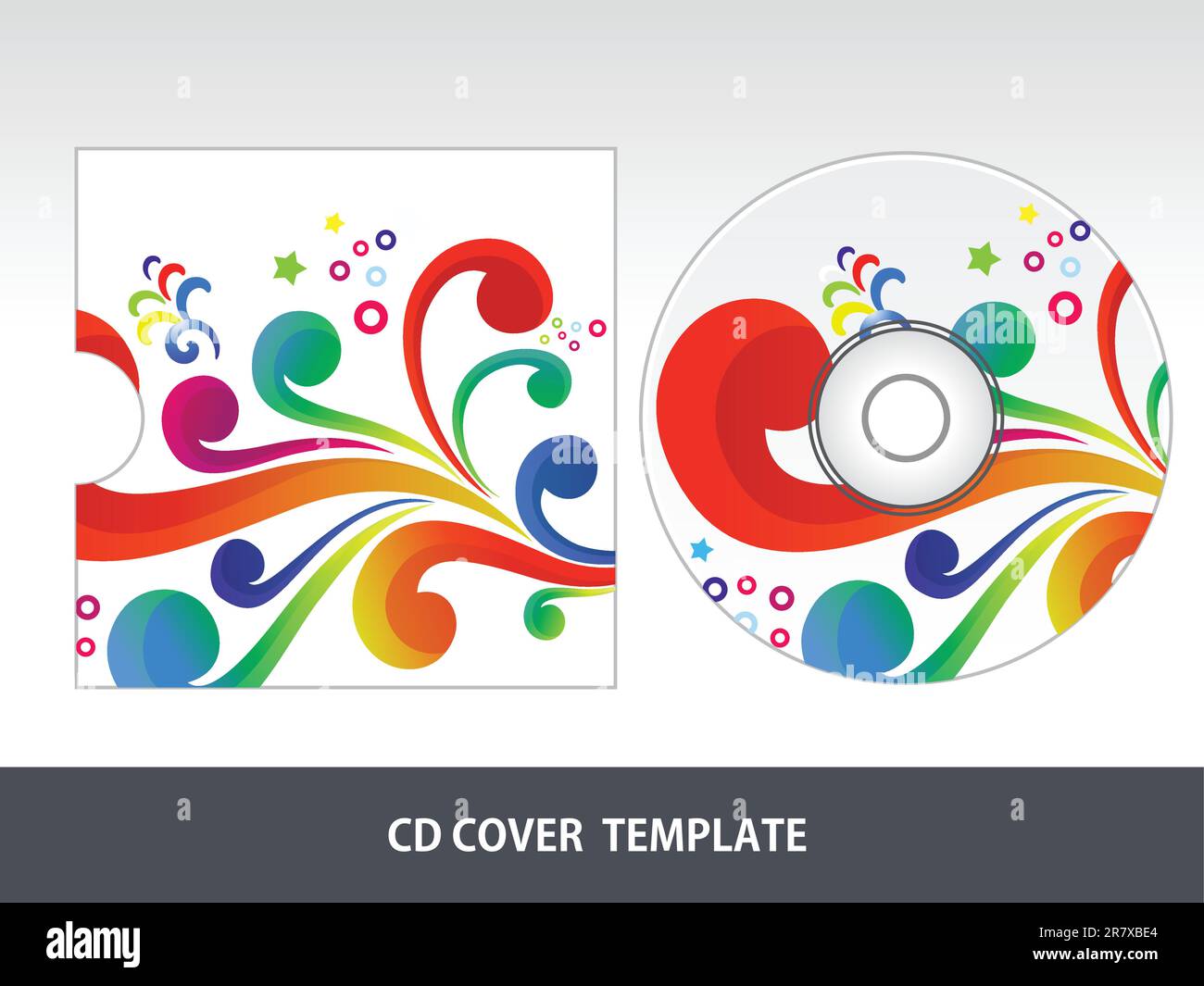abstract colorful floral cd cover vector illustration Stock Vector ...