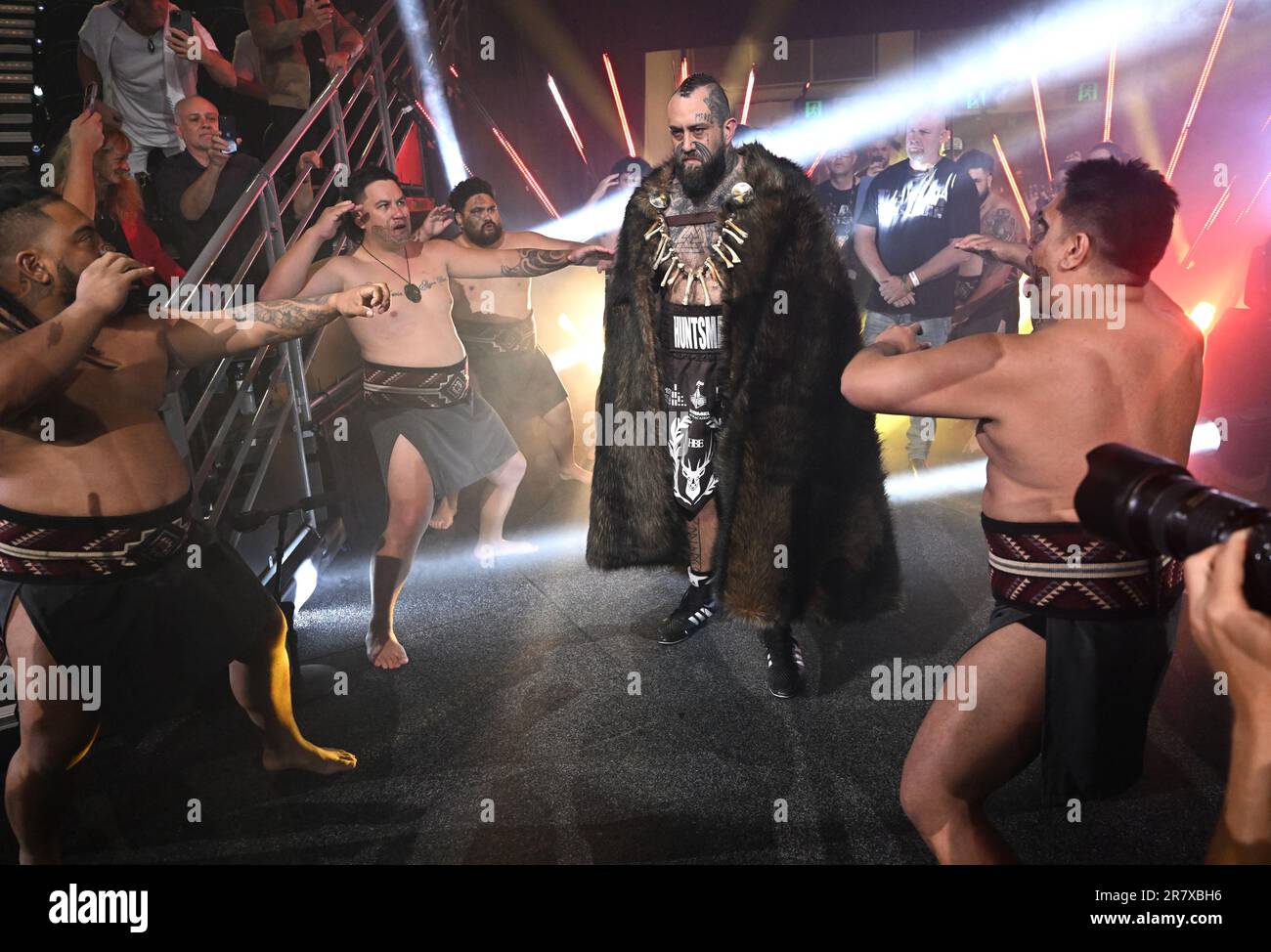 Gold Coast, Australia. 18th June, 2023. Hasely Hepi (centre) enters the ...