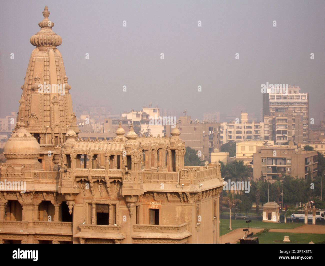Baron Empain Palace flanks buildings in the Heliopolis district of ...