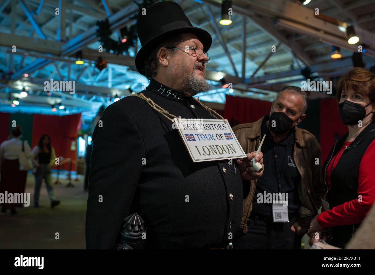 San Francisco, CA, USA. November 19, 2022. Gentleman offering a tour of ...