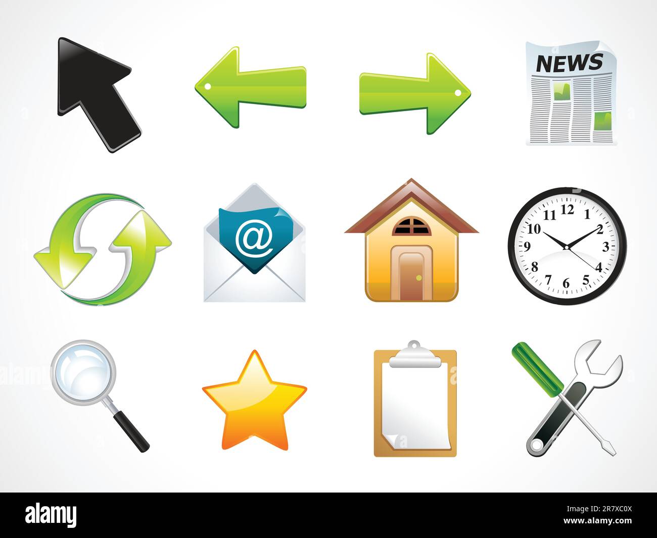 Abstract Shiny Multiple Web Icons Set Vector Illustration Stock Vector Image And Art Alamy