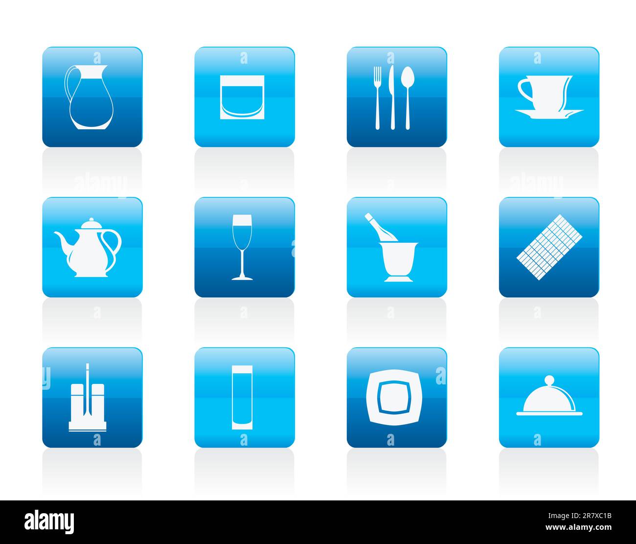 restaurant, cafe, bar and night club icons - vector icon set Stock ...