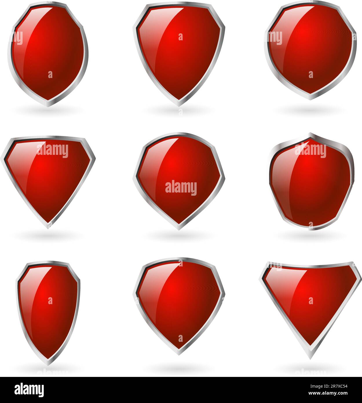 3d red silver shield hi-res stock photography and images - Alamy