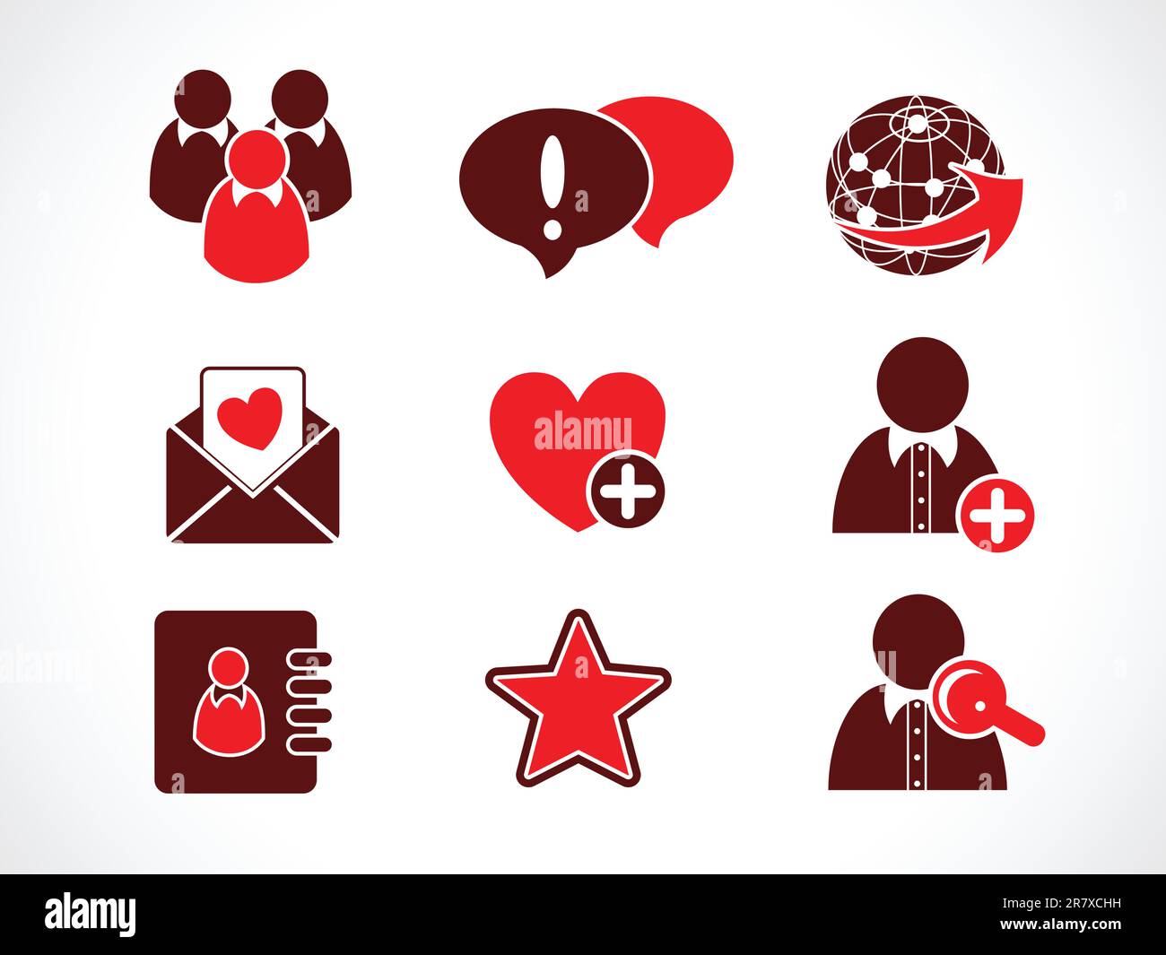abstract red based communication web icon vector illustration Stock ...