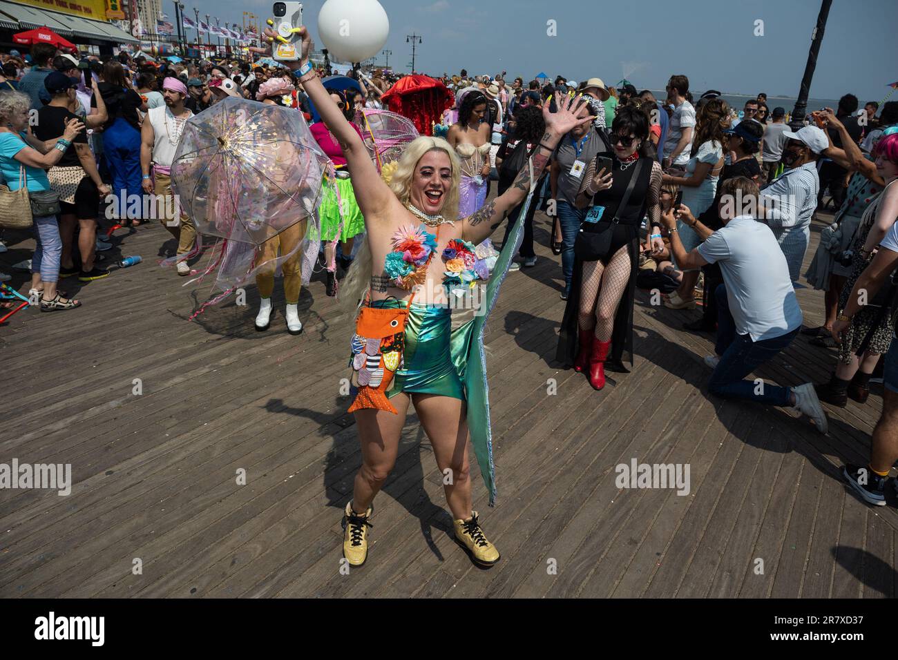 New York, USA. 17th June, 2023. The 41st annual Mermaid Parade makes ...