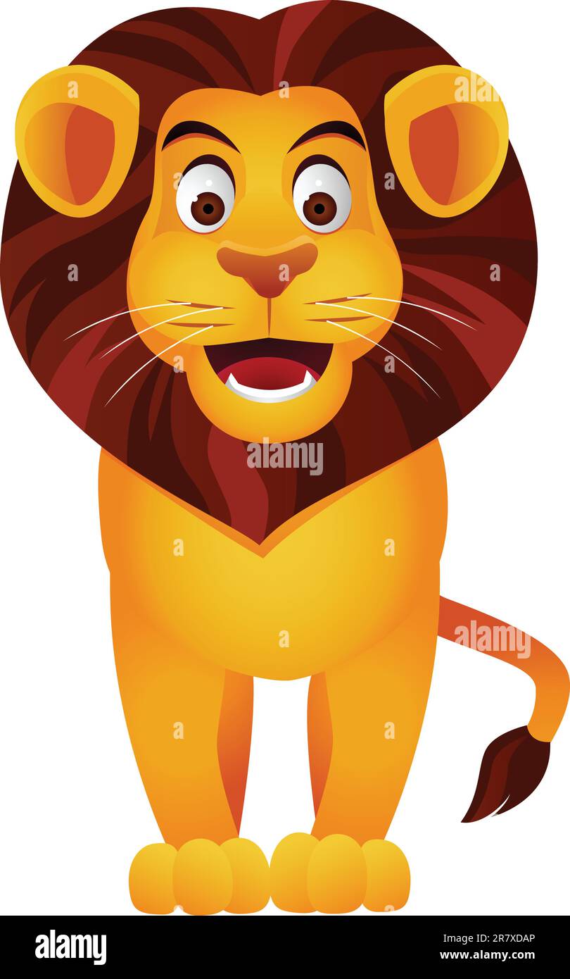 Funny lion cartoon illustration Stock Vector Image & Art - Alamy