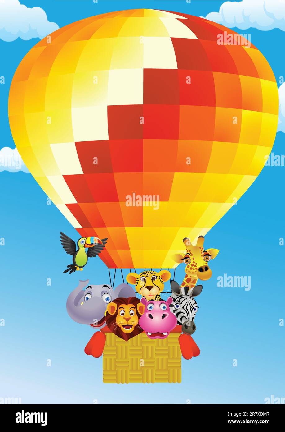 Animal cartoon on balloon illustration Stock Vector Image & Art - Alamy