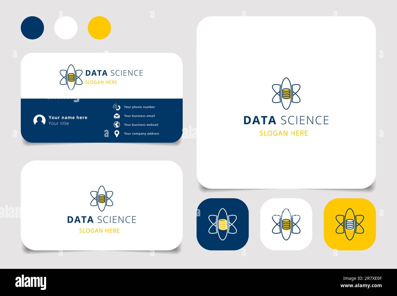Data science logo design with editable slogan. Branding book and ...