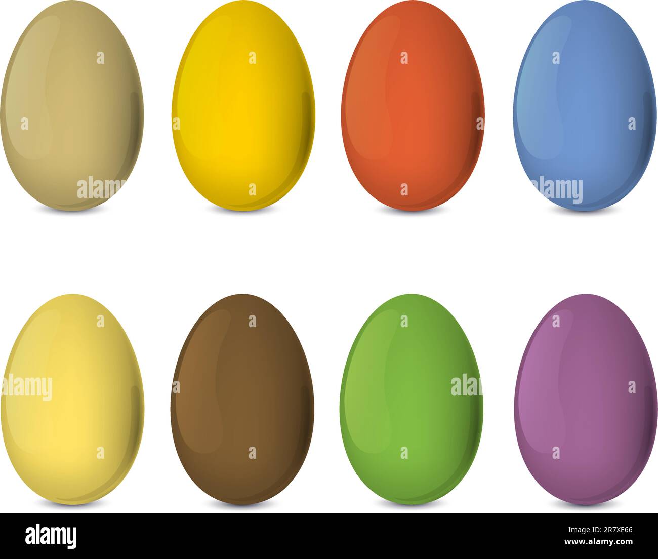 Easter eggs set. Colorful, realistic vector illustration, EPS10 Stock ...