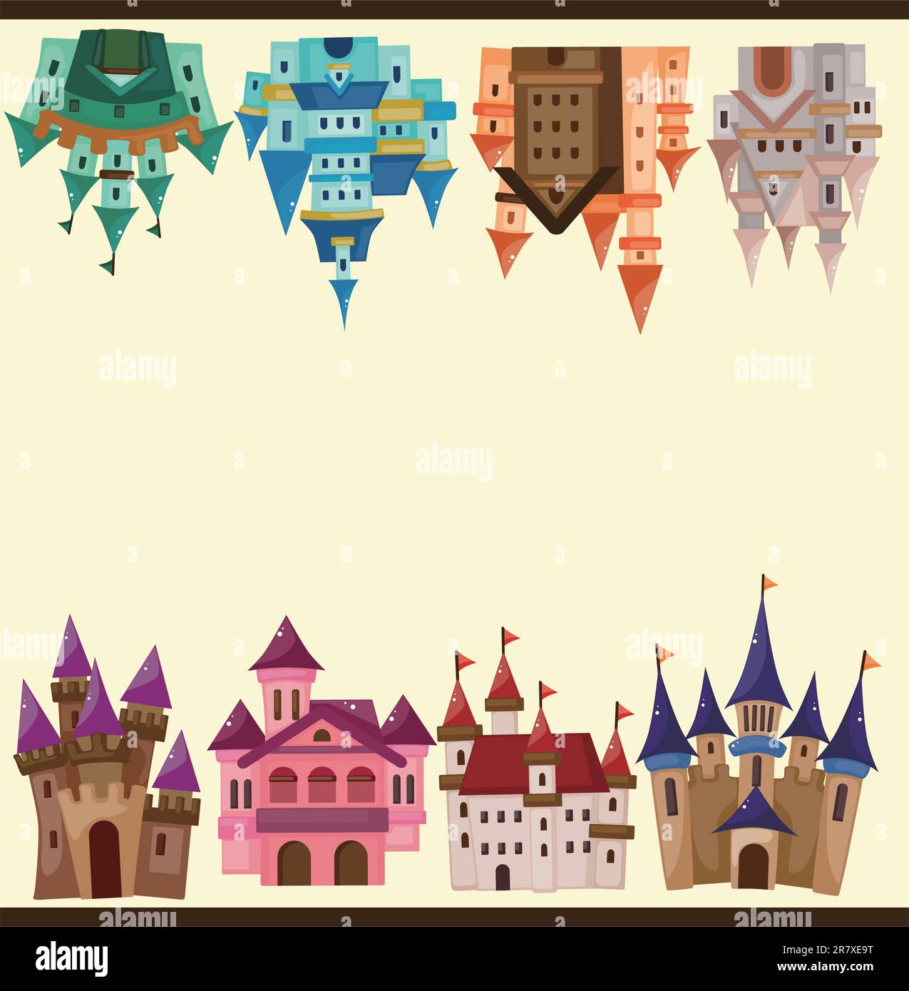 cartoon castle card Stock Vector Image & Art - Alamy