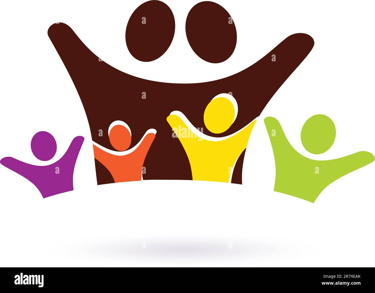 Colorful Family icon or sign isolated on white background. Vector Stock ...