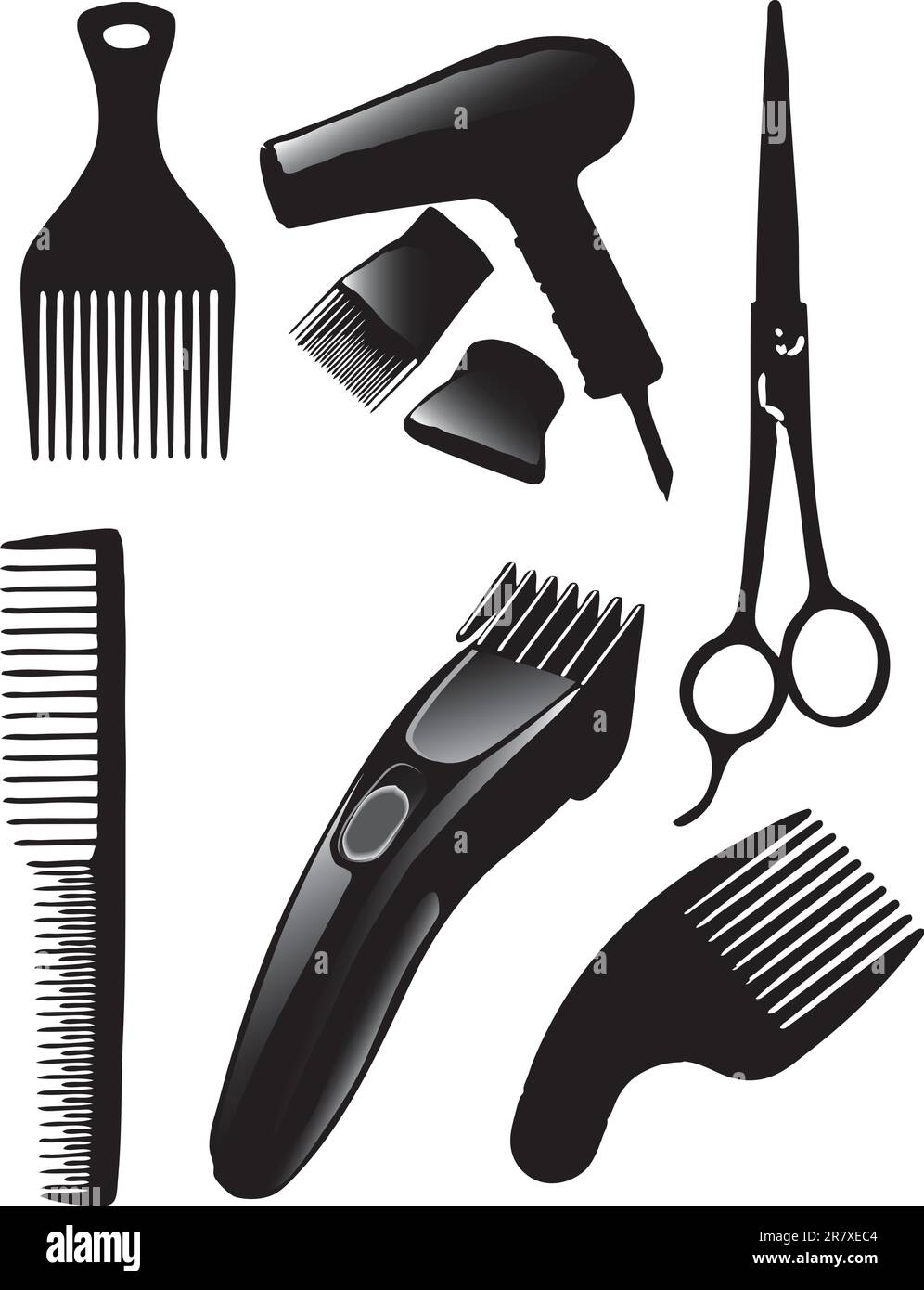 A set of tools for hairdressers. Vector illustration Stock Vector Image ...