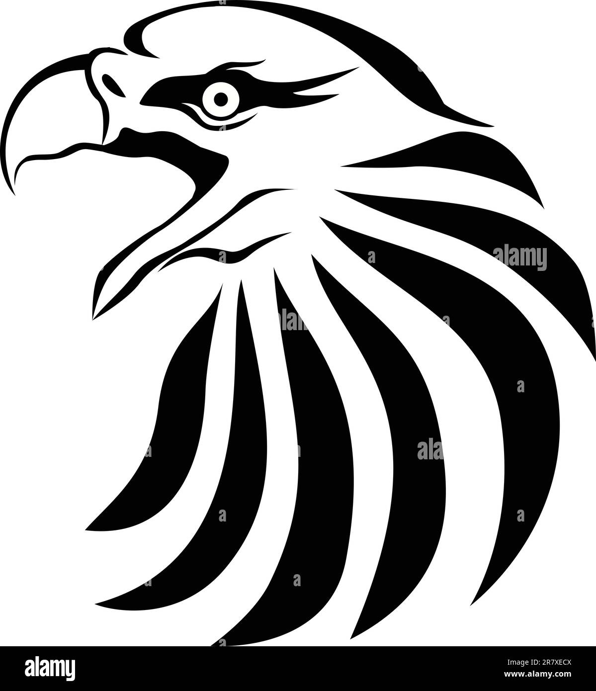 Eagle Head Vector Side View Silhouette Stock Vector