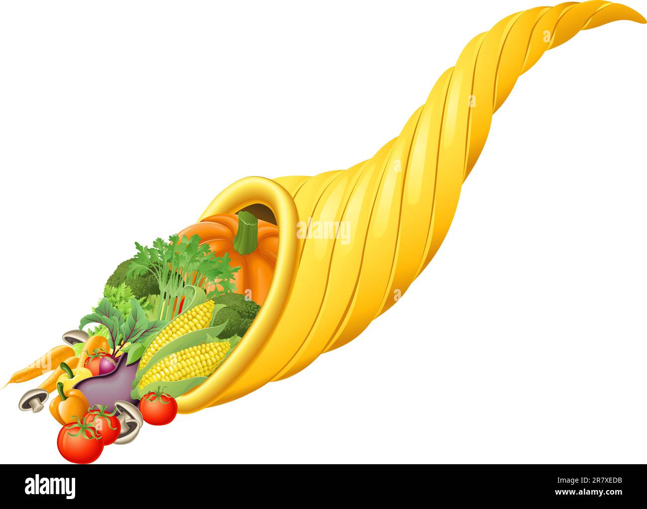 Illustration of thanksgiving or harvest festival cornucopia horn full ...