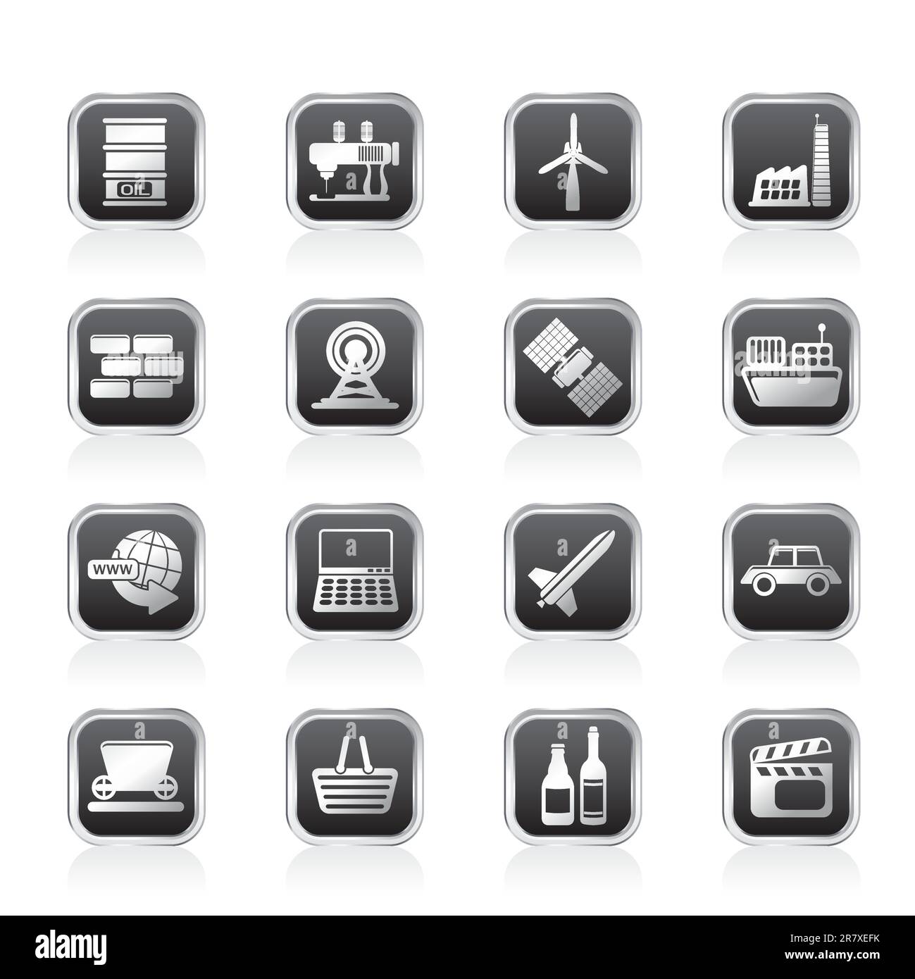 Simple Business and industry icons - Vector Icon Set Stock Vector Image ...