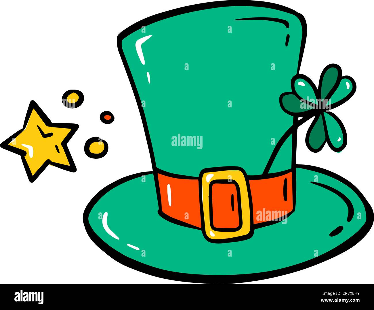 St Patricks green hat. Vector Patrick day cartoon illustration isolated ...