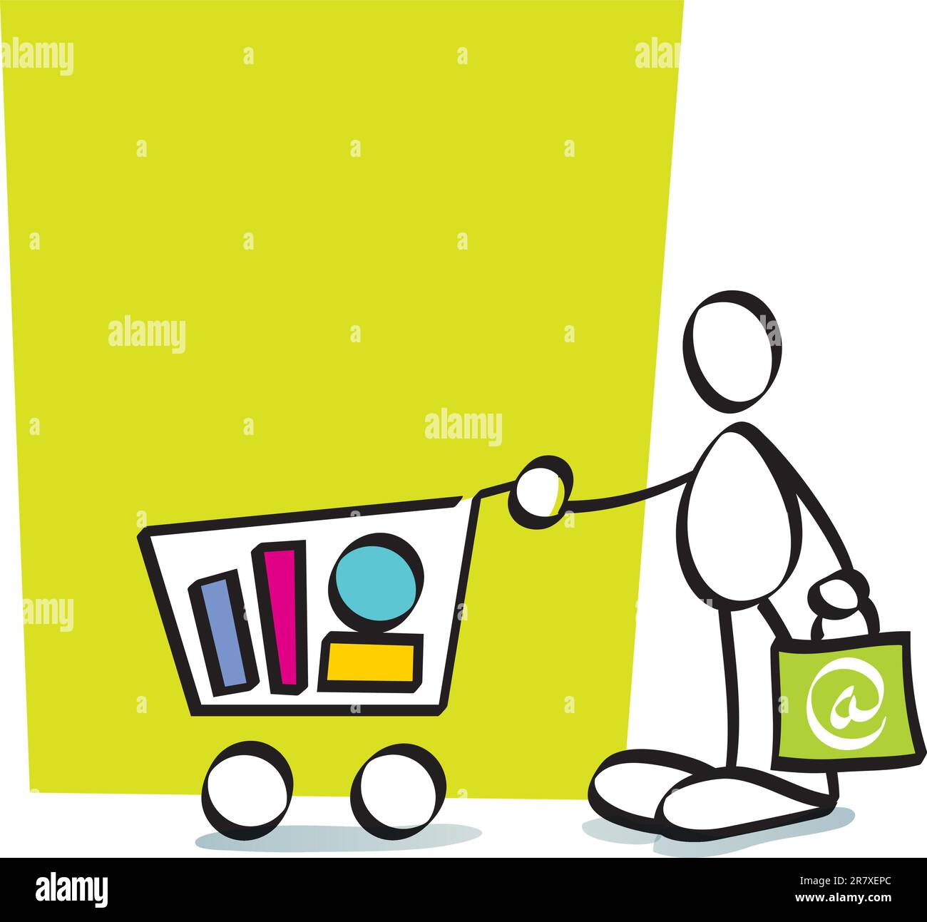 White man shopping cart Stock Vector Images - Alamy