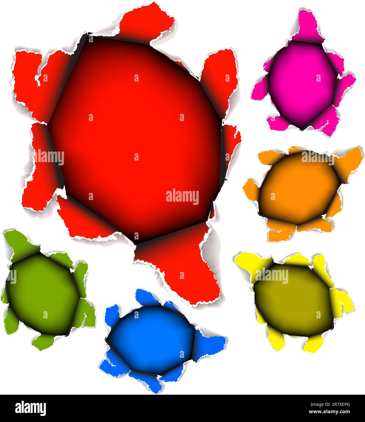 Collection of vector elements: holes in the sheet of paper Stock Vector ...