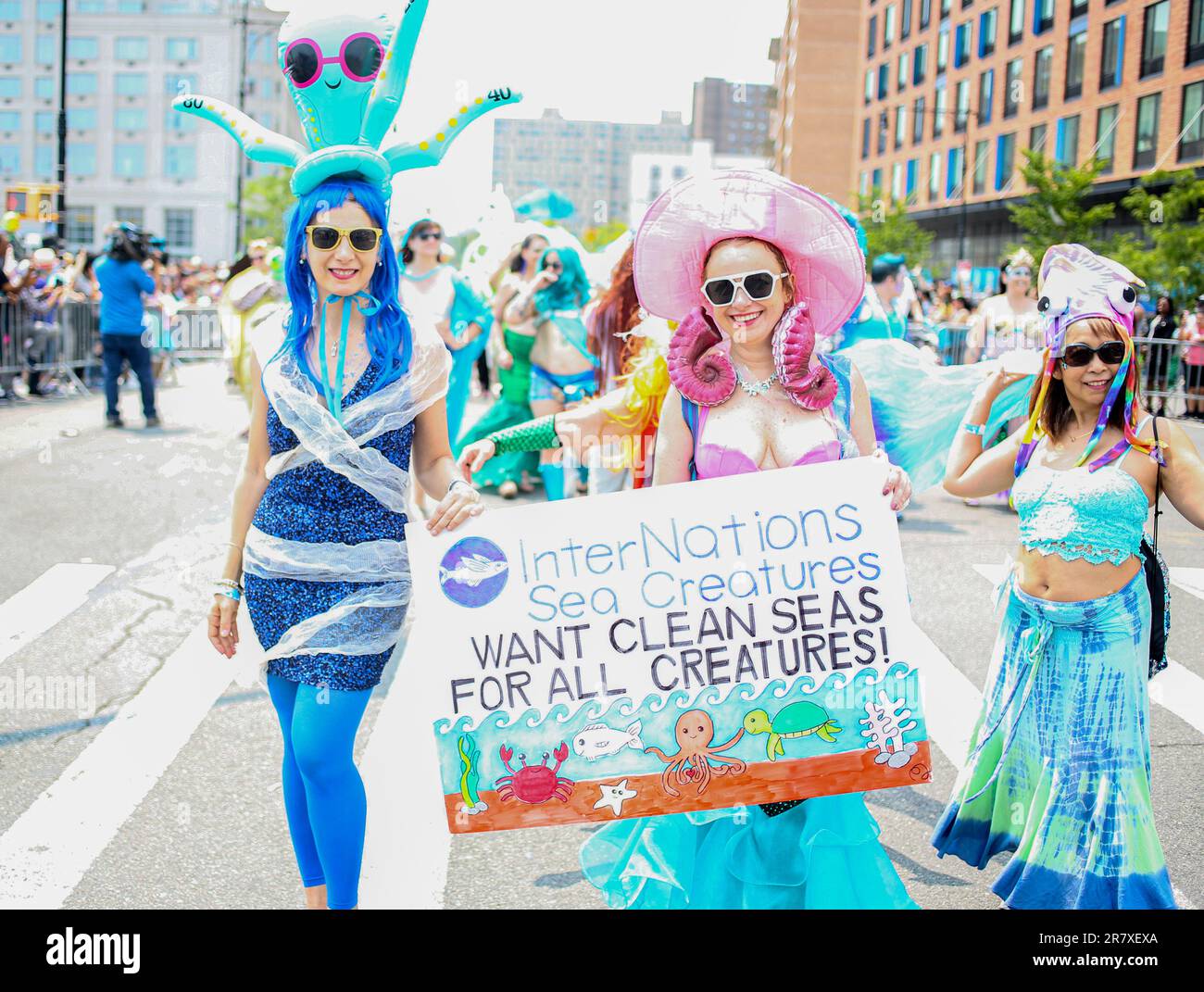 New York, New York, USA. 17th June, 2023. Women holding an INTERNATIONS ...