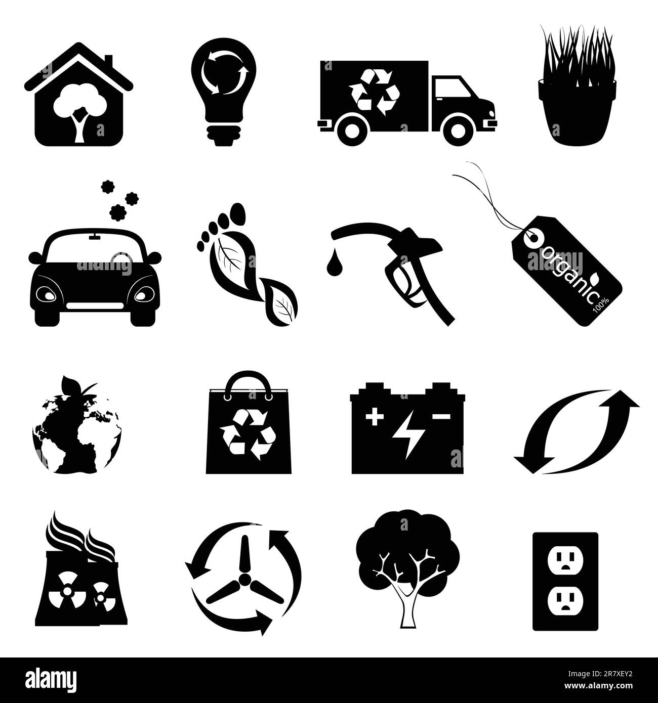 Recycling, clean energy and environment icons Stock Vector Image & Art ...