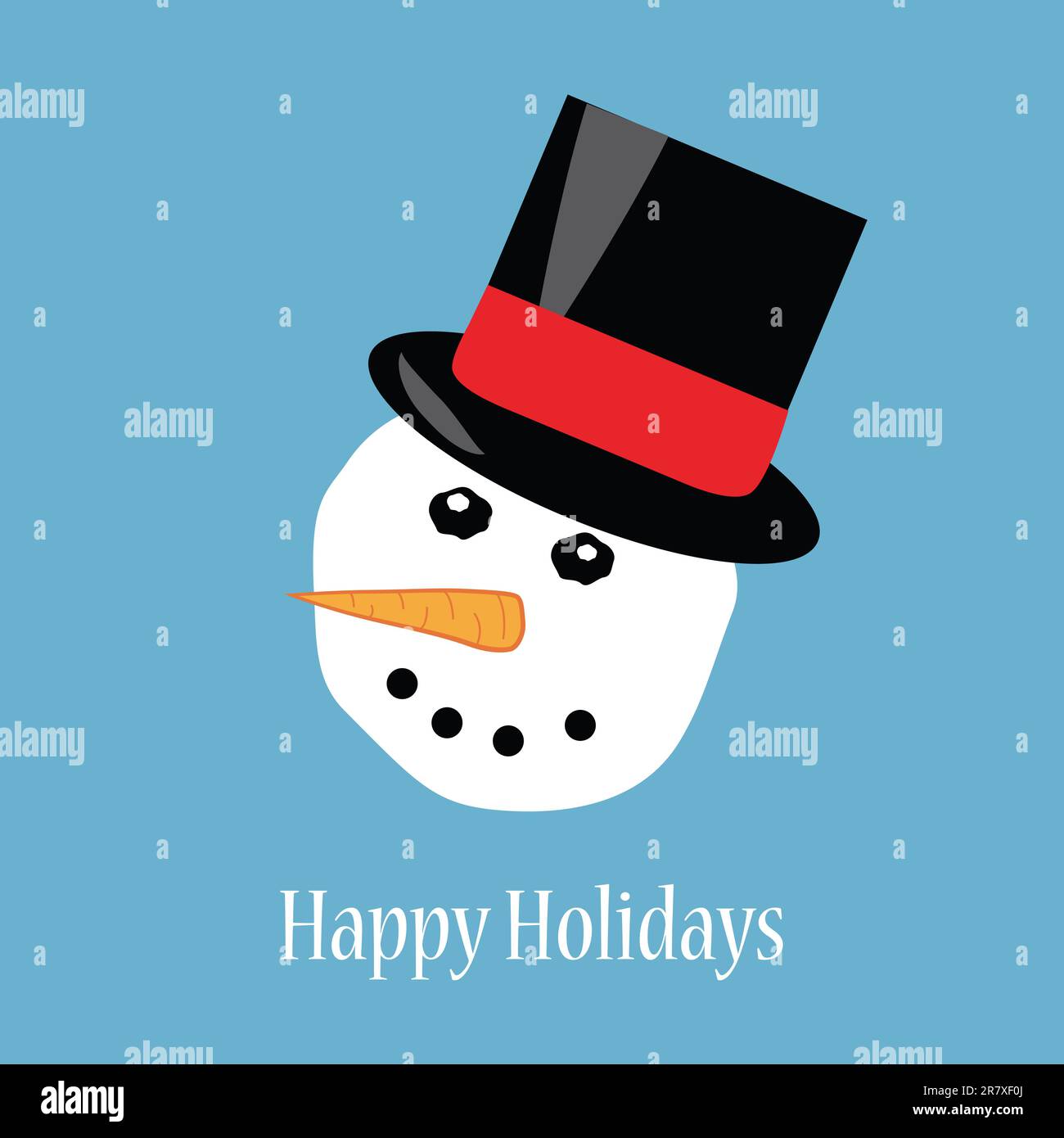 Snowman happy holidays greeting card Stock Vector Image & Art - Alamy