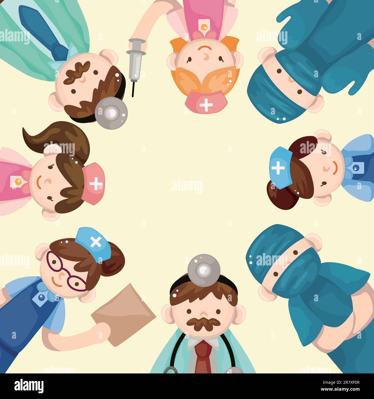 cartoon doctor and nurse card Stock Vector Image & Art - Alamy